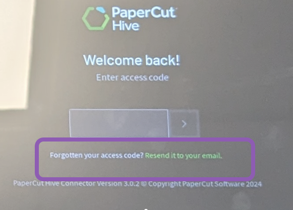 I've installed PaperCut- what is my access code for the Printer ? – P3